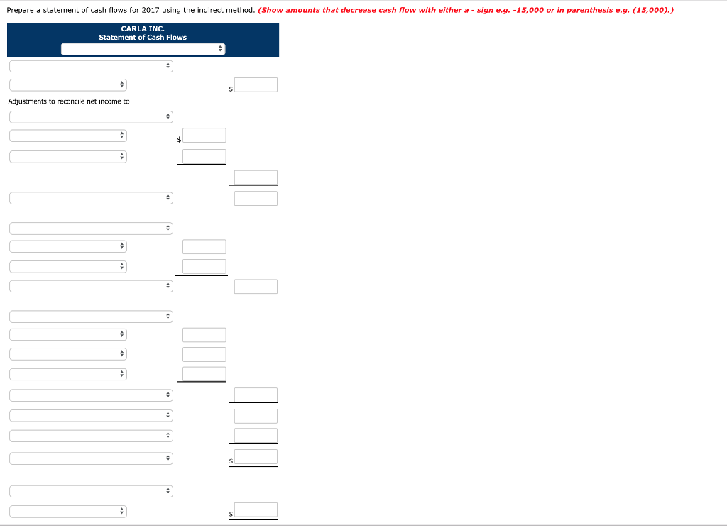 Solved Exercise 23B-17 (Part Level Submission) Carla Inc., | Chegg.com