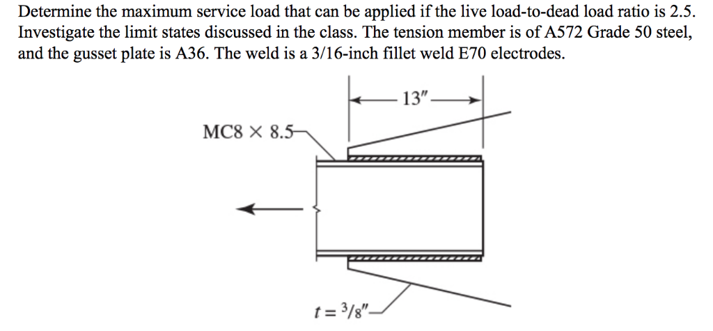 Solved Determine the maximum service load that can be | Chegg.com