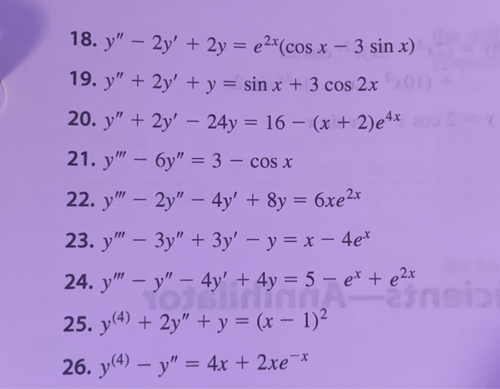 Solved In Problems 1-26 solve the given differential | Chegg.com