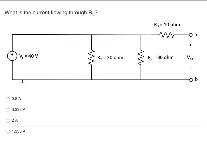 Solved What is the current flowing through R2? R3 = 10 ohm | Chegg.com
