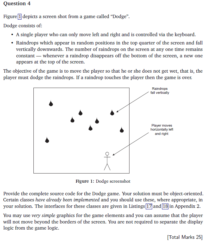 Solved Appendix 2: Existing Dodge Game Classes// This | Chegg.com