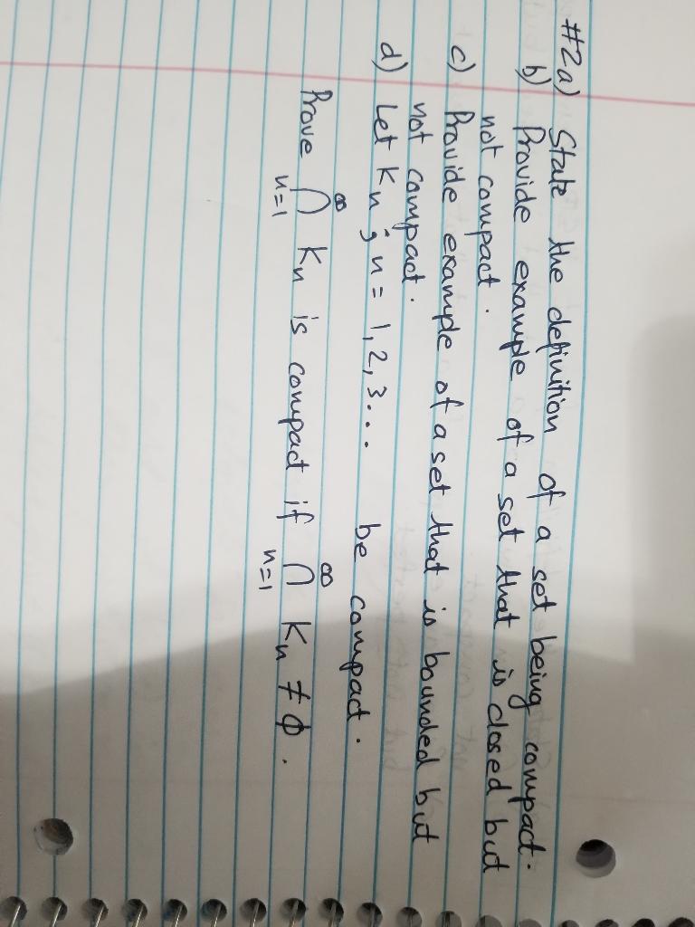 Solved #2a) State the definition of a set a set being | Chegg.com