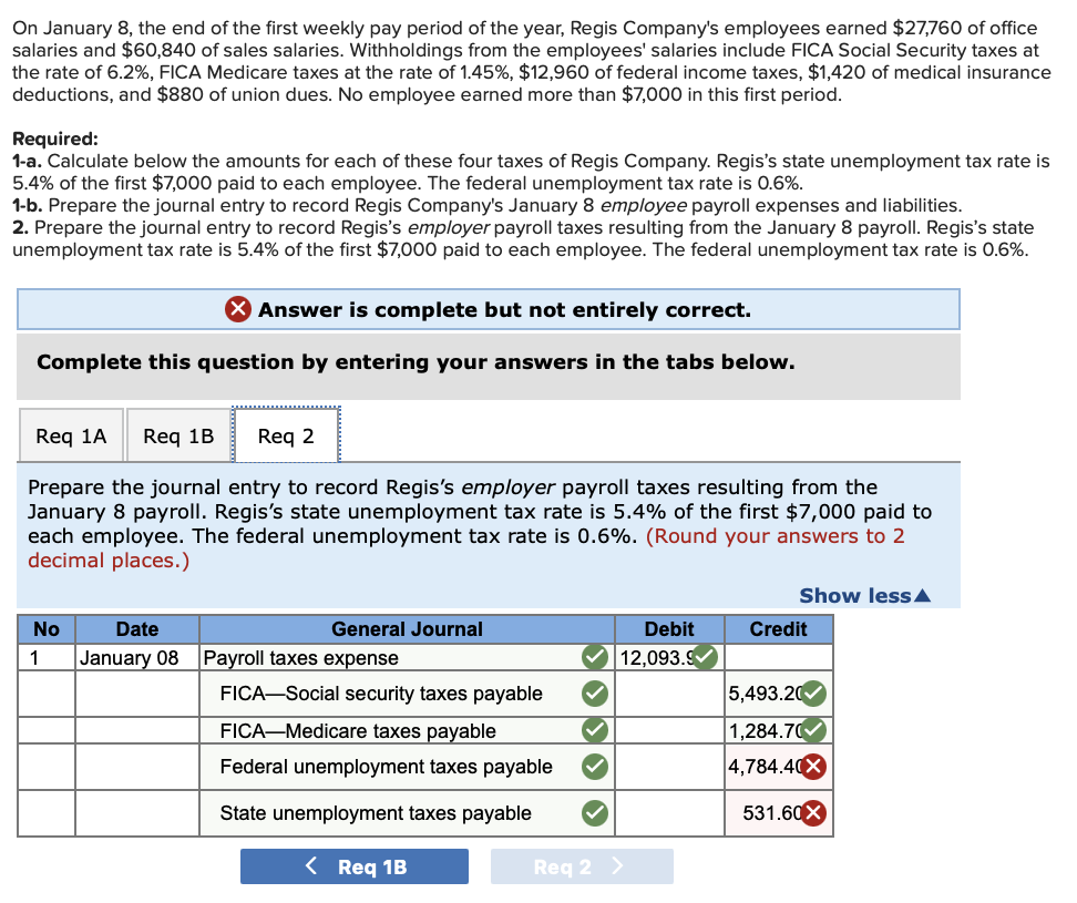 Solved On January 8 , the end of the first weekly pay period | Chegg.com