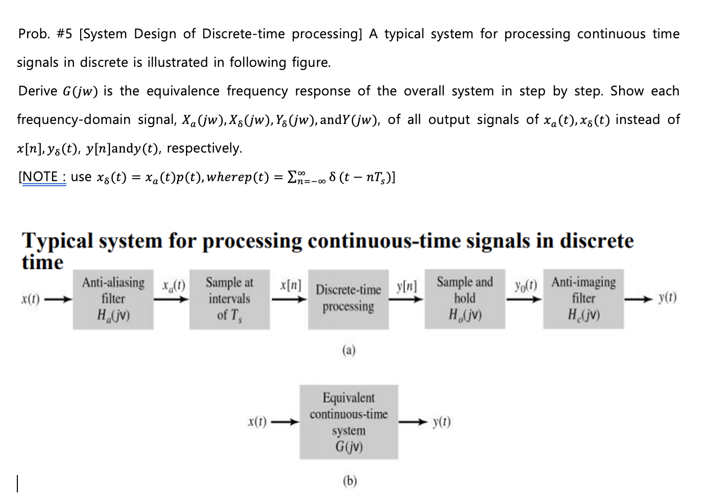 Solved Prob. #5 [System Design of Discrete-time processing] | Chegg.com