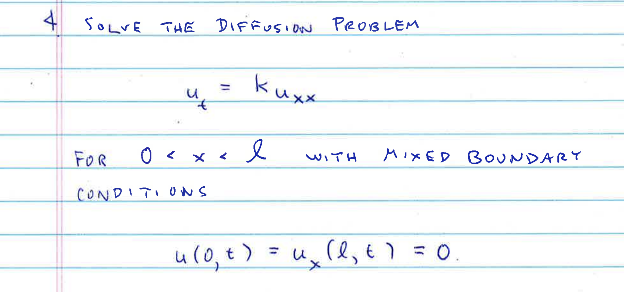 Solved 4. SOLVE The Diffusion Problem ut=kuxx FOR 0 | Chegg.com