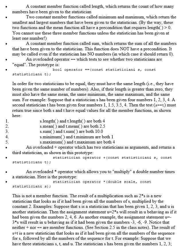 Solved You will create, implement and test a small class | Chegg.com