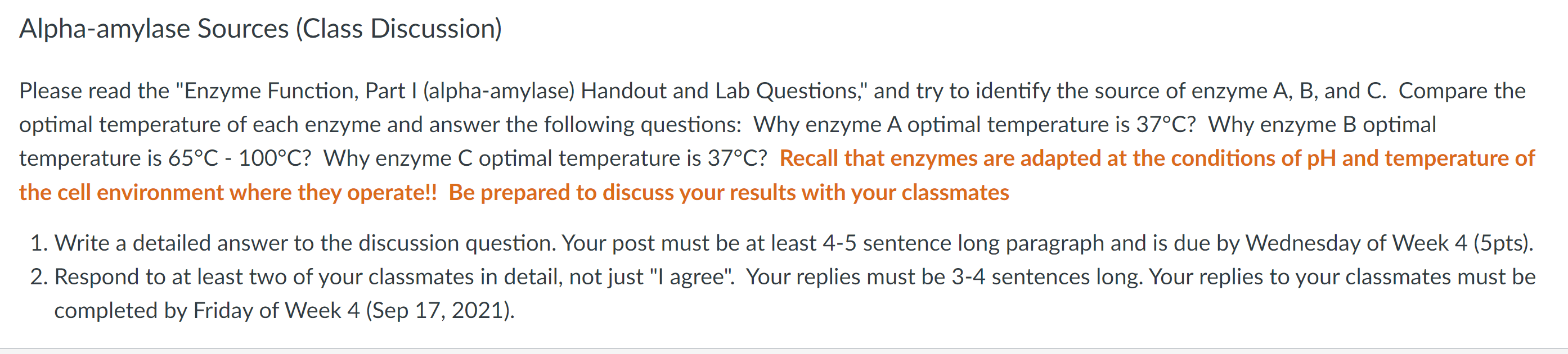 Solved Alpha-amylase Sources (Class Discussion) Please read | Chegg.com