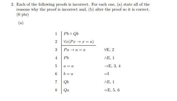 2. Each of the following proofs is incorrect. For | Chegg.com