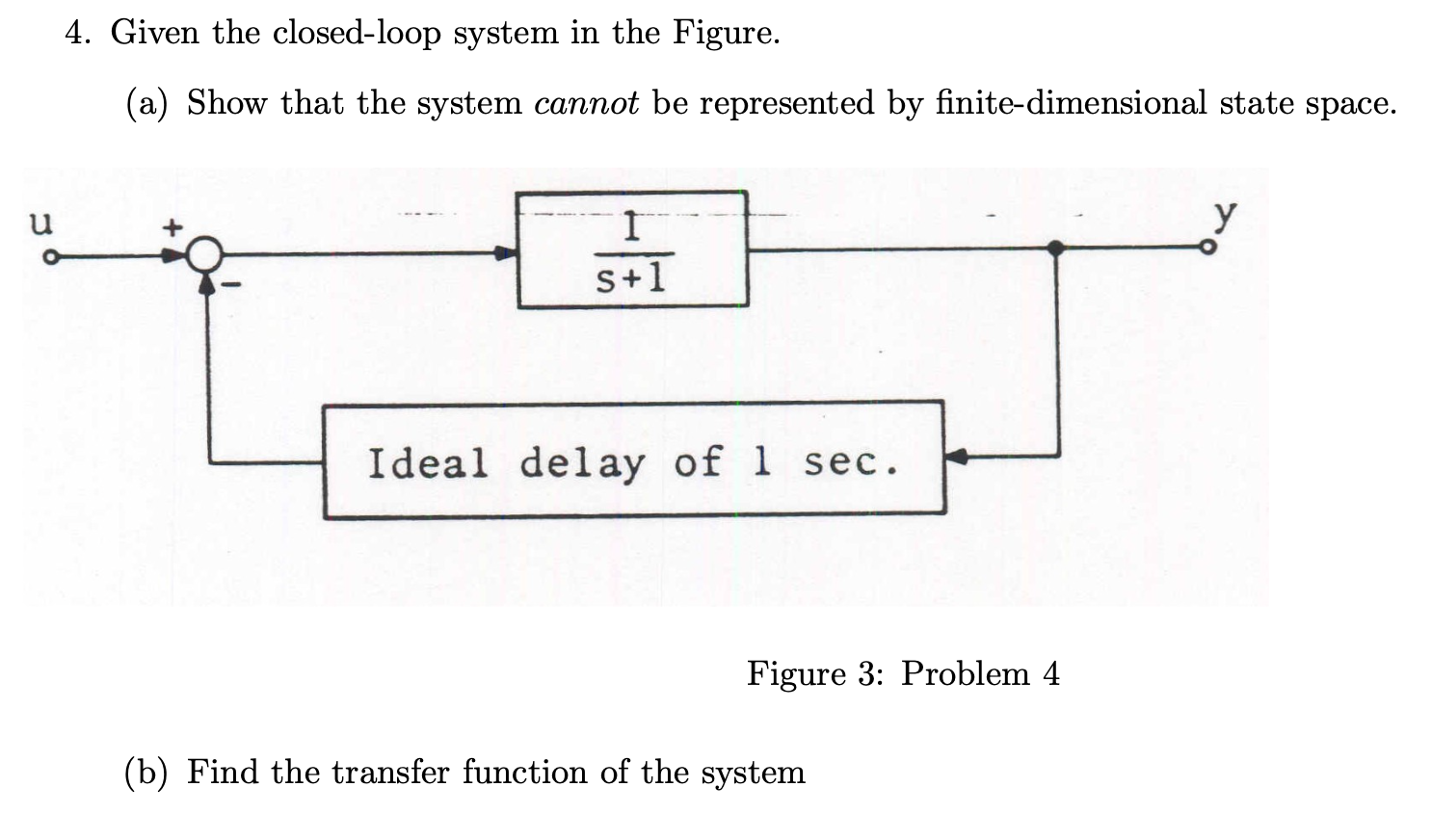 Solved 4. Given the closed-loop system in the Figure. (a) | Chegg.com