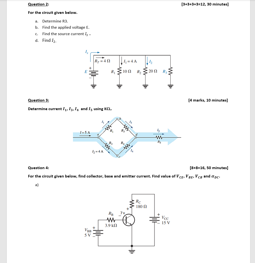 Solved Find the unknown Voltage source ' E ' and unknown | Chegg.com
