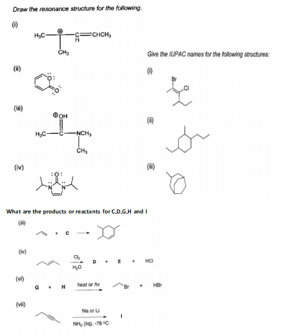Solved Draw the resonance structure for the following (1) HC | Chegg.com
