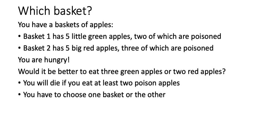 Solved Which basket? You have a baskets of apples: • Basket | Chegg.com