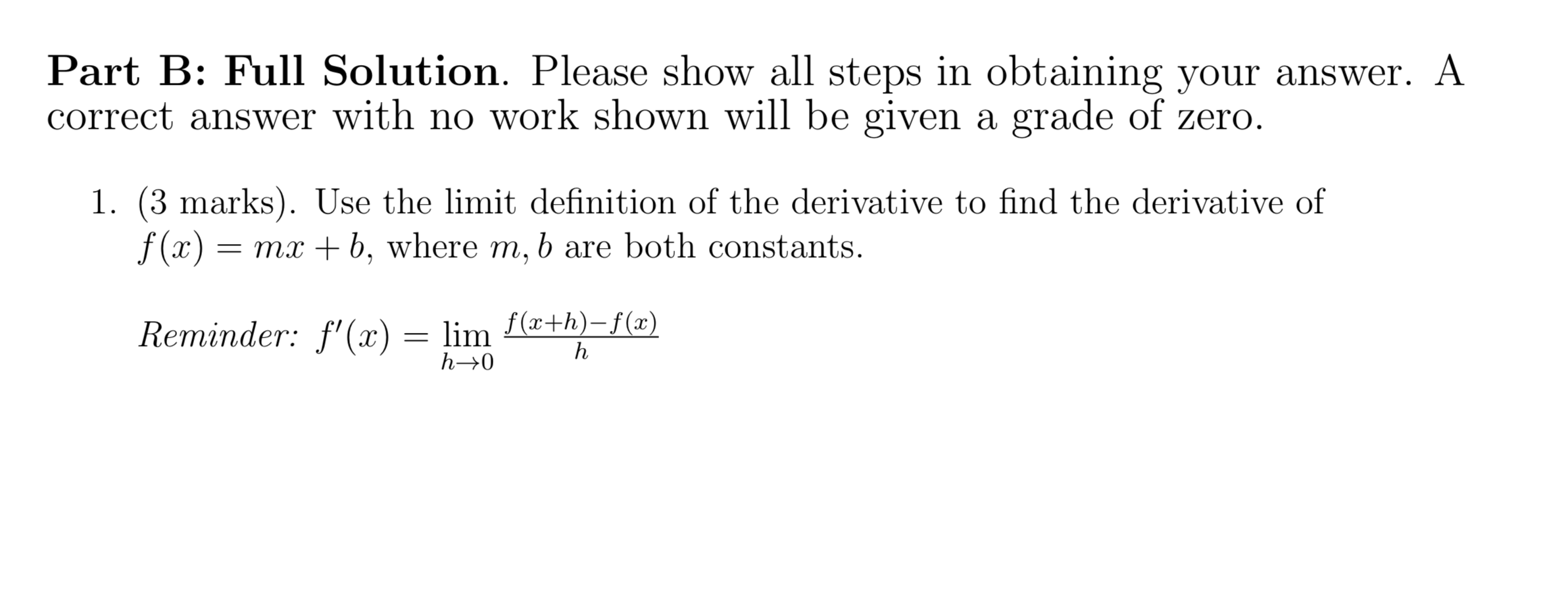 Solved Part B: Full Solution. Please show all steps in | Chegg.com