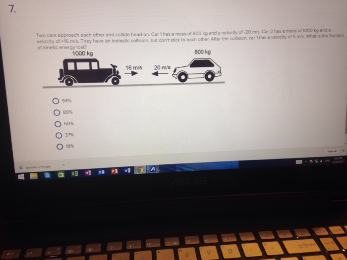 Solved Two cars approach each other and collide head-on. Car | Chegg.com