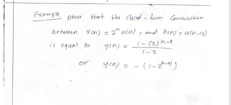 Solved Example prove that the closed form Convolution | Chegg.com
