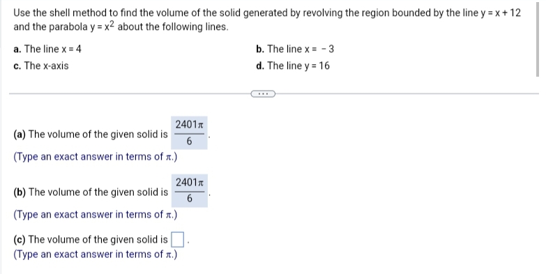 Solved Use the shell method to find the volume of the solid | Chegg.com