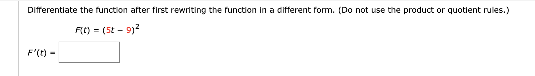 Solved Differentiate the function after first rewriting the | Chegg.com