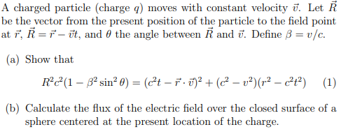 Solved A charged particle (charge q) moves with constant | Chegg.com