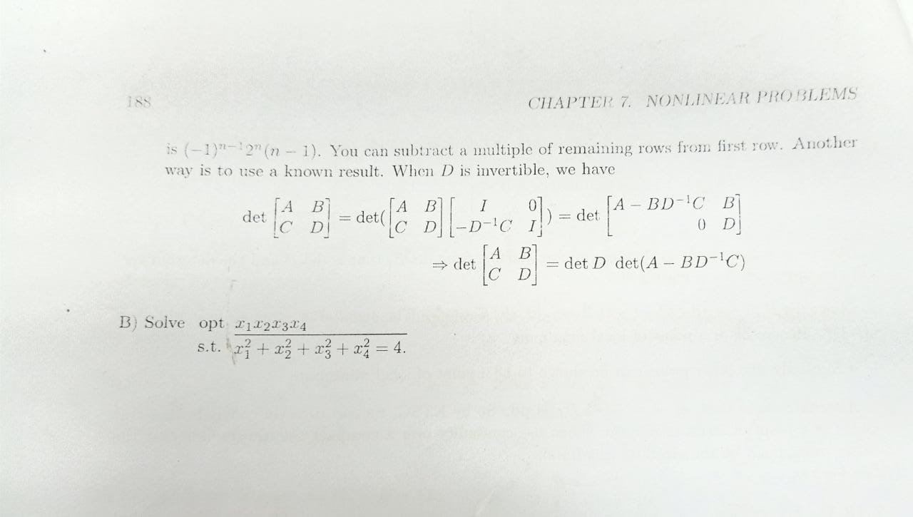 A) Consider an n×n,n≥4 matrix of the form | Chegg.com