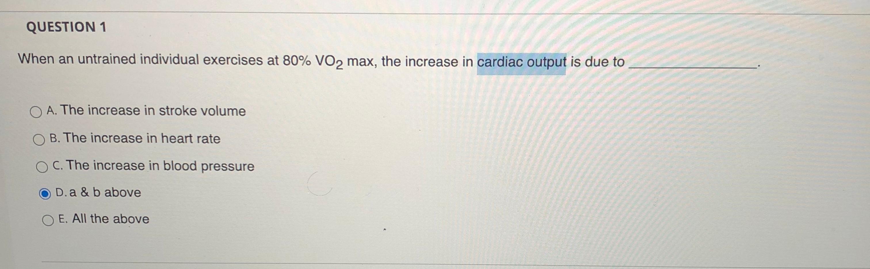 Solved QUESTION 1 When an untrained individual exercises at | Chegg.com