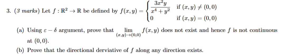 Solved 3. (3 marks) Let f:R2→R be defined by | Chegg.com