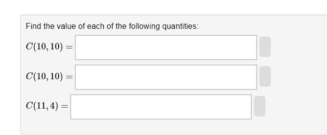 Solved Find the value of each of the following quantities: | Chegg.com