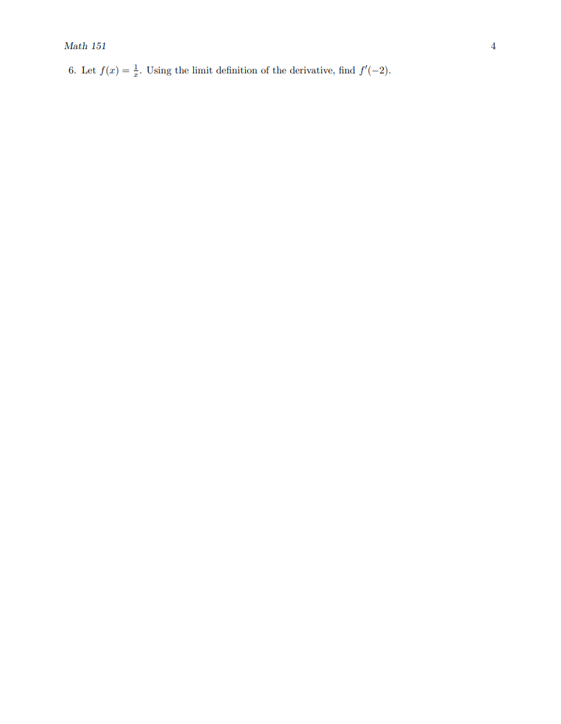 Solved Math 151 Math 151 - Written Homework 2 Name: 1. List | Chegg.com