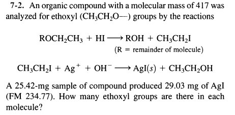 Solved 7-2. An organic compound with a molecular mass of 417 | Chegg.com