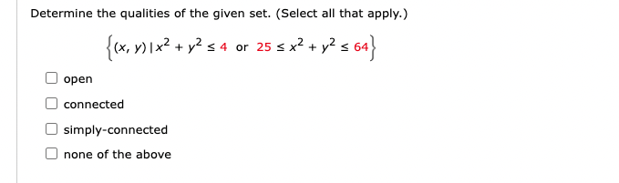 Solved Determine the qualities of the given set. (Select all | Chegg.com