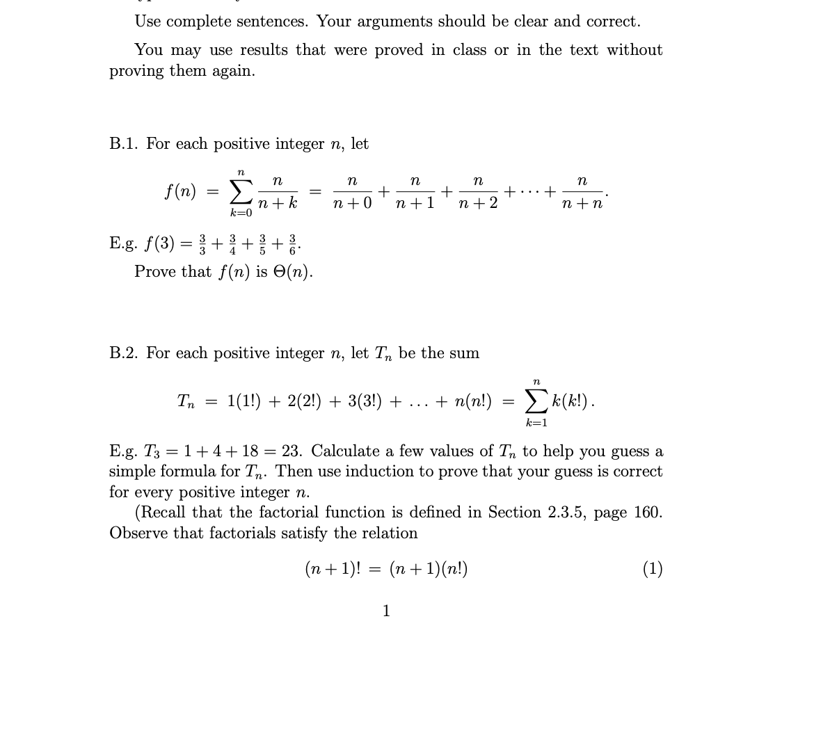 Solved Use complete sentences. Your arguments should be | Chegg.com