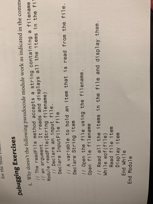 Solved for the Pmal tal Debugging Exercises 1. Why doesn't | Chegg.com