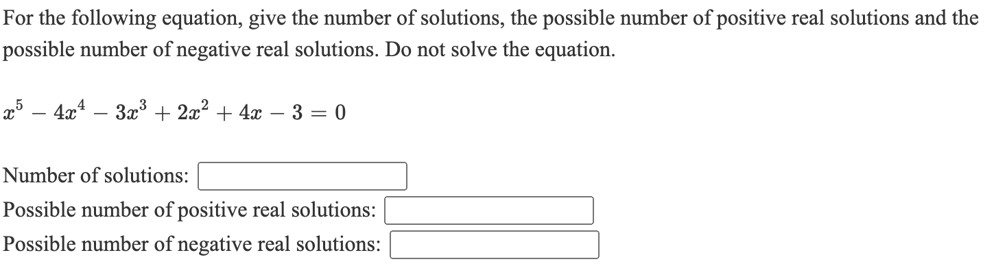 Solved For the following equation, give the number of | Chegg.com