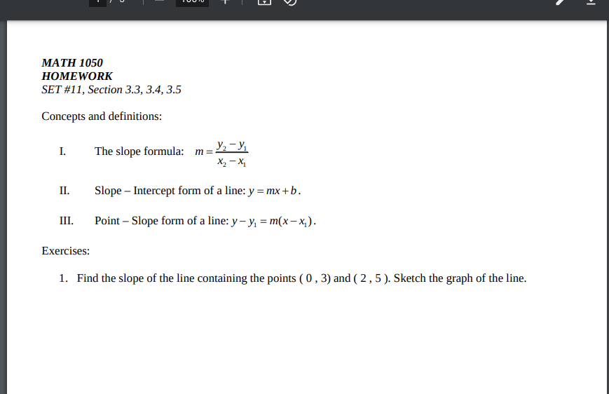 Solved MATH 1050 HOMEWORK SET \#11, Section 3.3, 3.4, 3.5 | Chegg.com