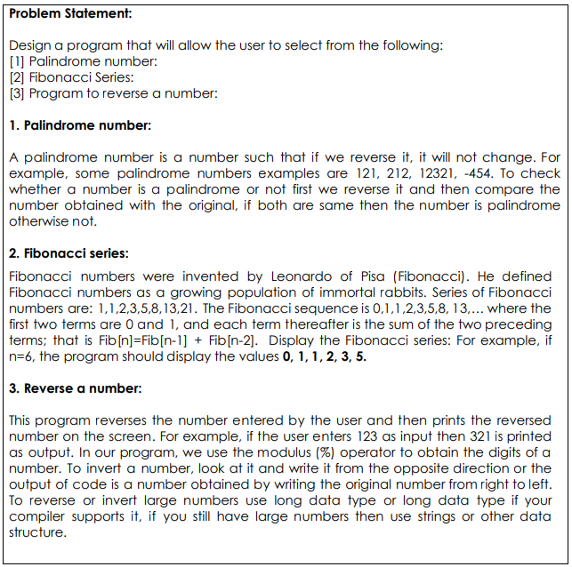Solved Problem Statement: Design a program that will allow | Chegg.com