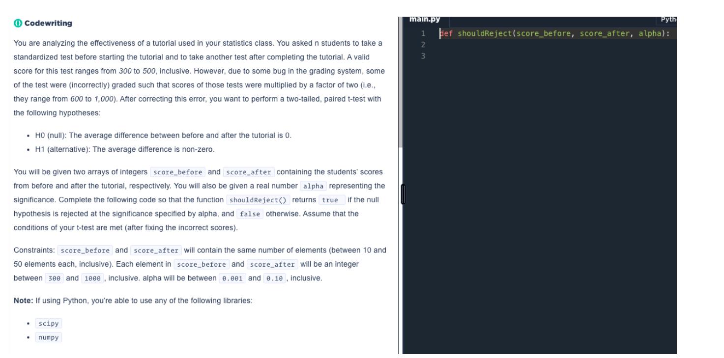 Solved (1) Codewriting You are analyzing the effectiveness | Chegg.com