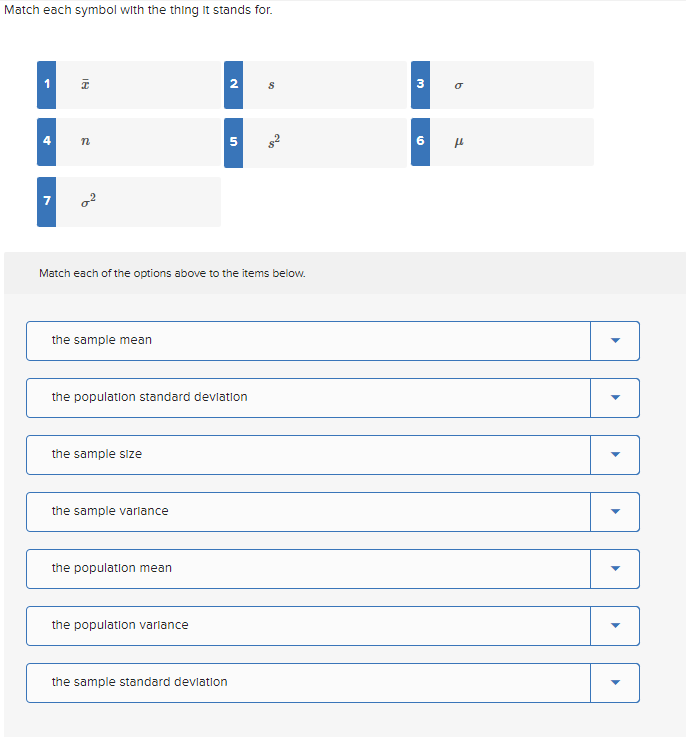 Solved Match each symbol with the thing It stands for.Match | Chegg.com