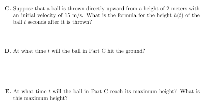 Solved 4 Let H T Denote The Height Of An Object In Meters