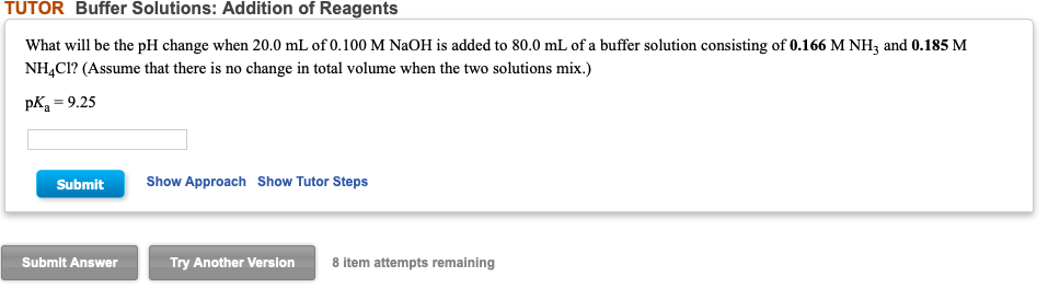 Solved TUTOR Buffer Solutions: Addition of Reagents What | Chegg.com
