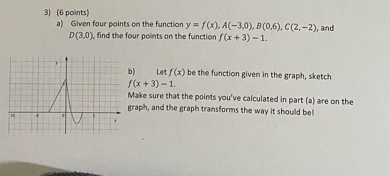 Solved 3) (6 points) a) Given four points on the function | Chegg.com Solved 3) (6 points) a) Given four points on the function | Chegg.com