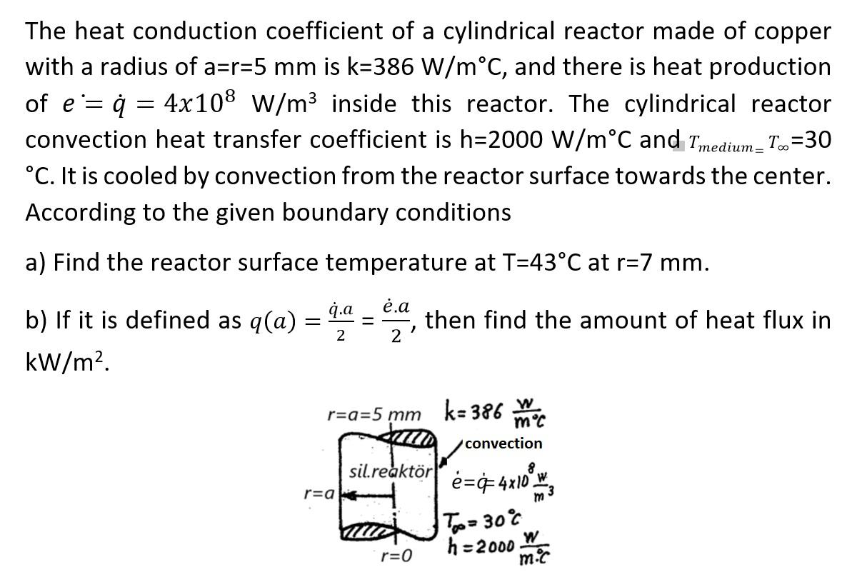 Solved The heat conduction coefficient of a cylindrical | Chegg.com