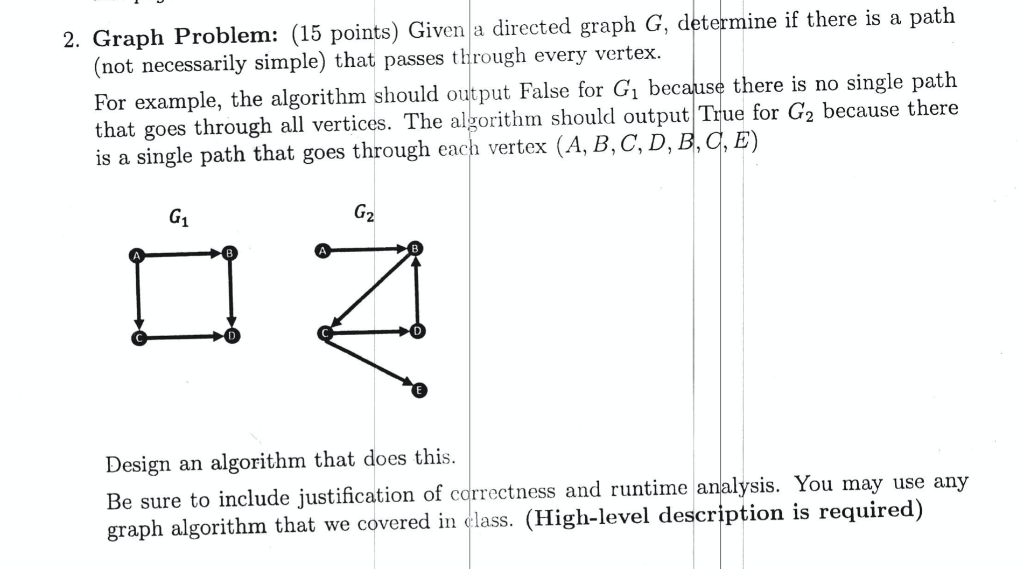 2. Graph Problem: (15 points) Given a directed graph | Chegg.com
