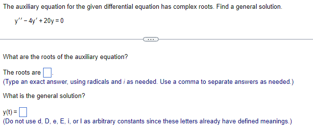 Solved The auxiliary equation for the given differential | Chegg.com