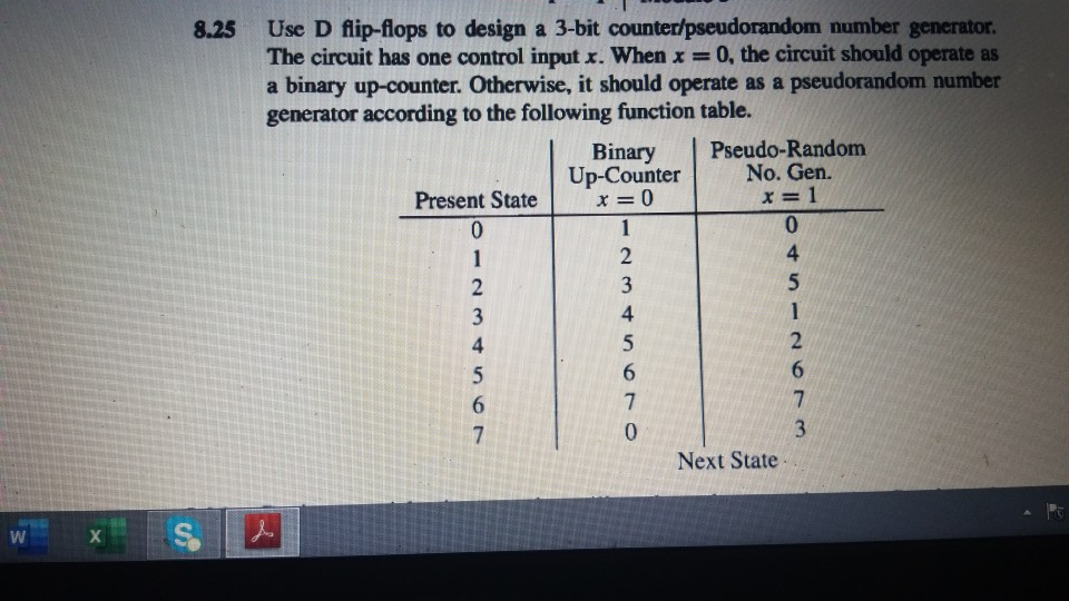 Solved 8.25 Use D flip-flops to design a 3-bit | Chegg.com