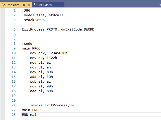 Solved Source.asmx Source.asm 1 . 386 2 .model flat, stdcall | Chegg.com