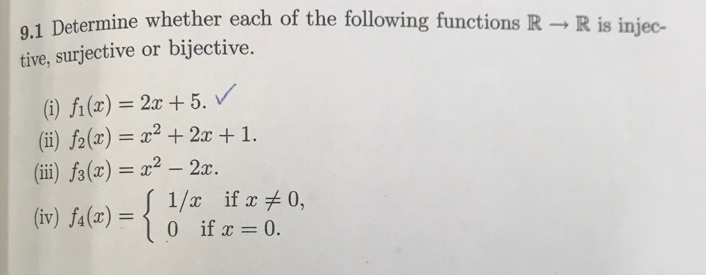 Solved ne whether each of the following functions R R is | Chegg.com