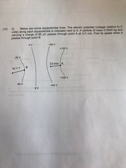 Solved Below are some equipotential lines. The electric | Chegg.com