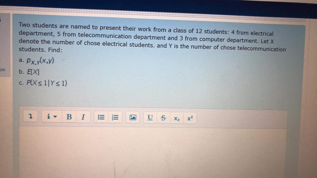 Solved Two students are named to present their work from a | Chegg.com