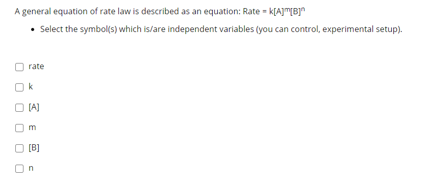 Solved A general equation of rate law is described as an | Chegg.com