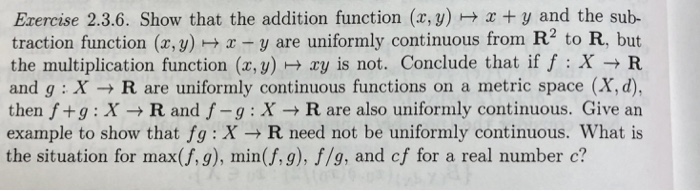 Solved Exercise 2.3.6. Show that the addition function (x,y) | Chegg.com