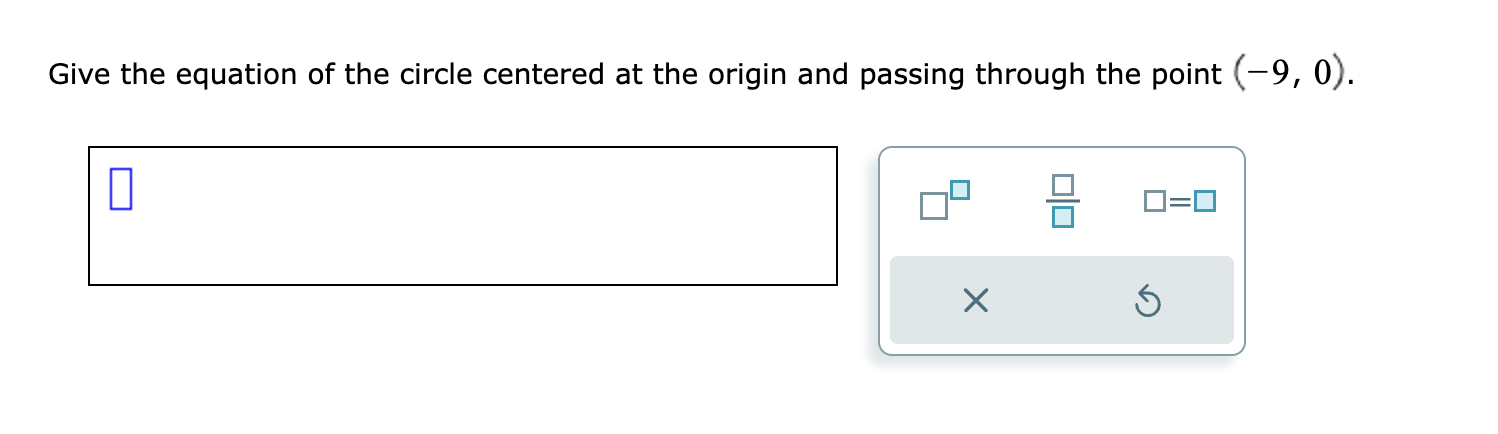 Solved Give the equation of the circle centered at the | Chegg.com
